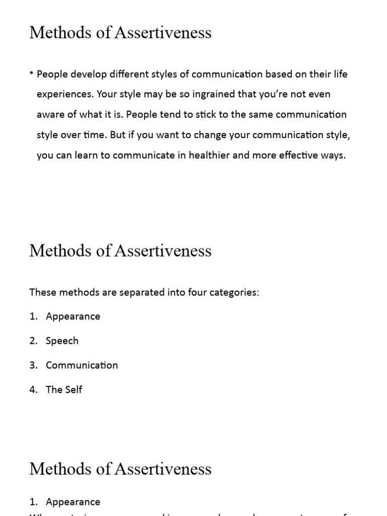 Methods of Assertiveness | PDF | Communication | Speech