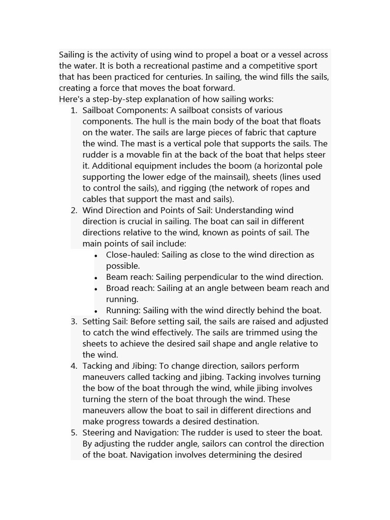 Sailing | PDF | Sail | Shipping