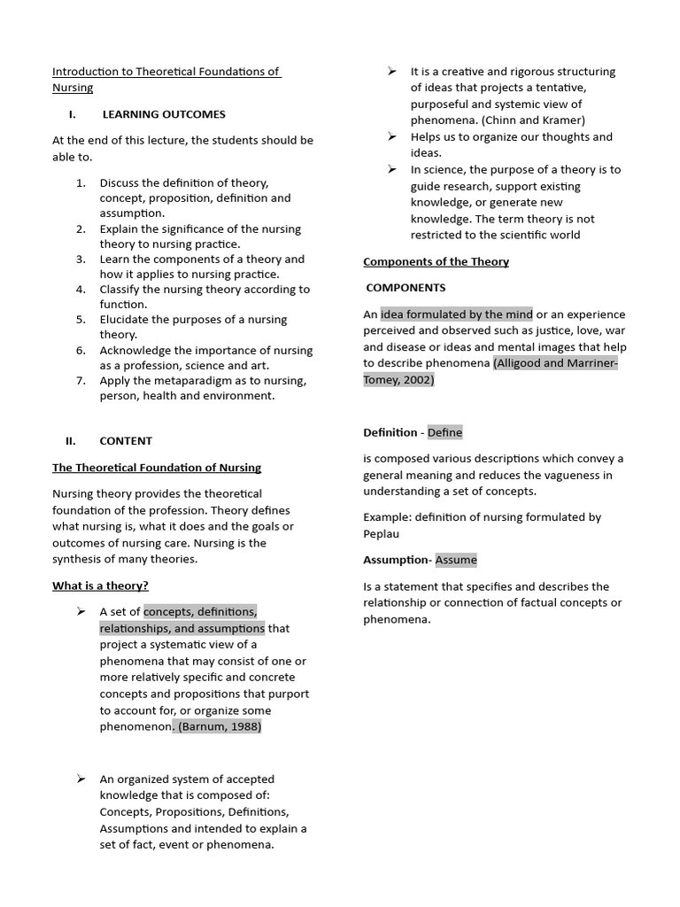 1st Week Lecture (TFN) | PDF | Theory | Concept