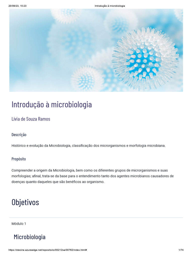 Introdução À Microbiologia | PDF | Célula (Biologia) | Procarionte