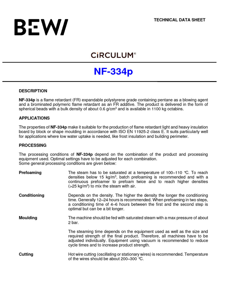 Tds Nf 334p Pdf Density Polystyrene