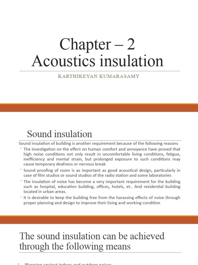 Chapter-2 Sound Insulation | PDF | Sound | Noise