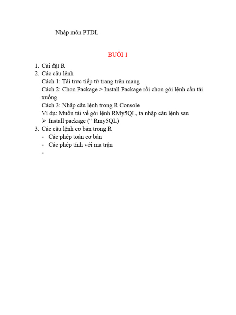 Nhập Môn Ptdl | PDF