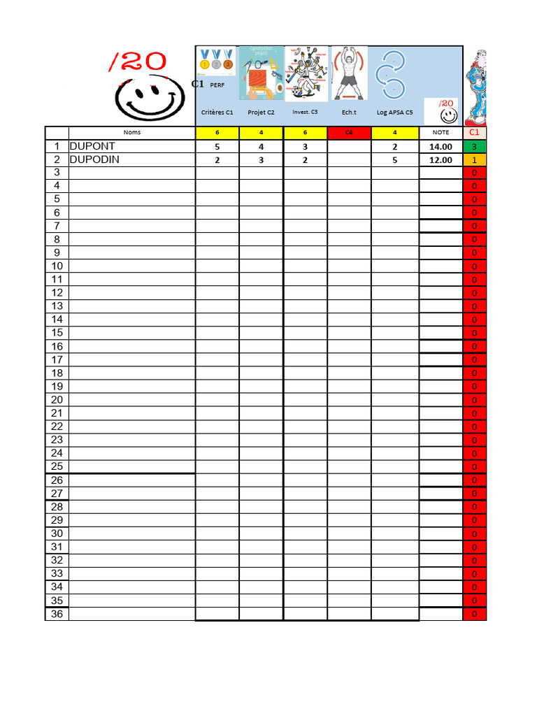 Copie de Fiche Classe Note Et Evaluation Competences Site | PDF