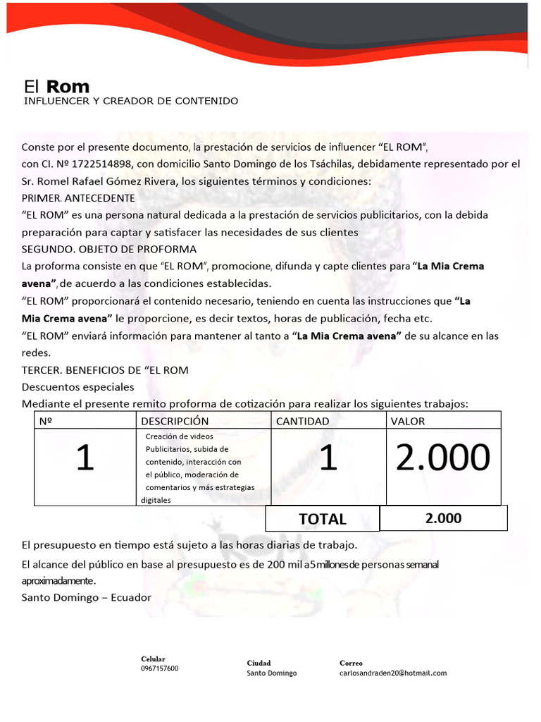 Proforma Elrom | PDF