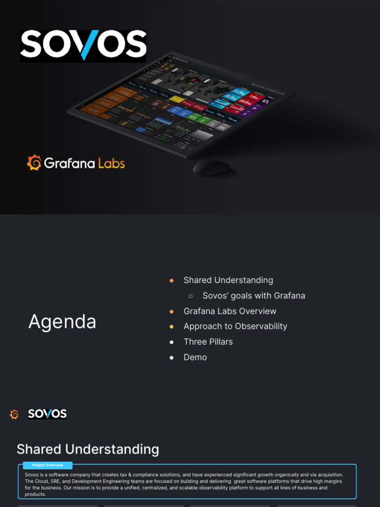 Sovos Grafana Overview Kickoff Intro | PDF | Cloud Computing | Computer Science