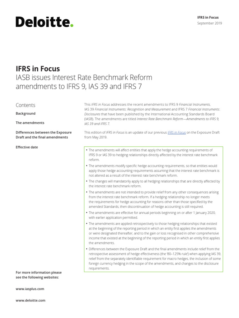IFRS in Focus - Interest Rate Benchmark Reform | Download Free PDF ...