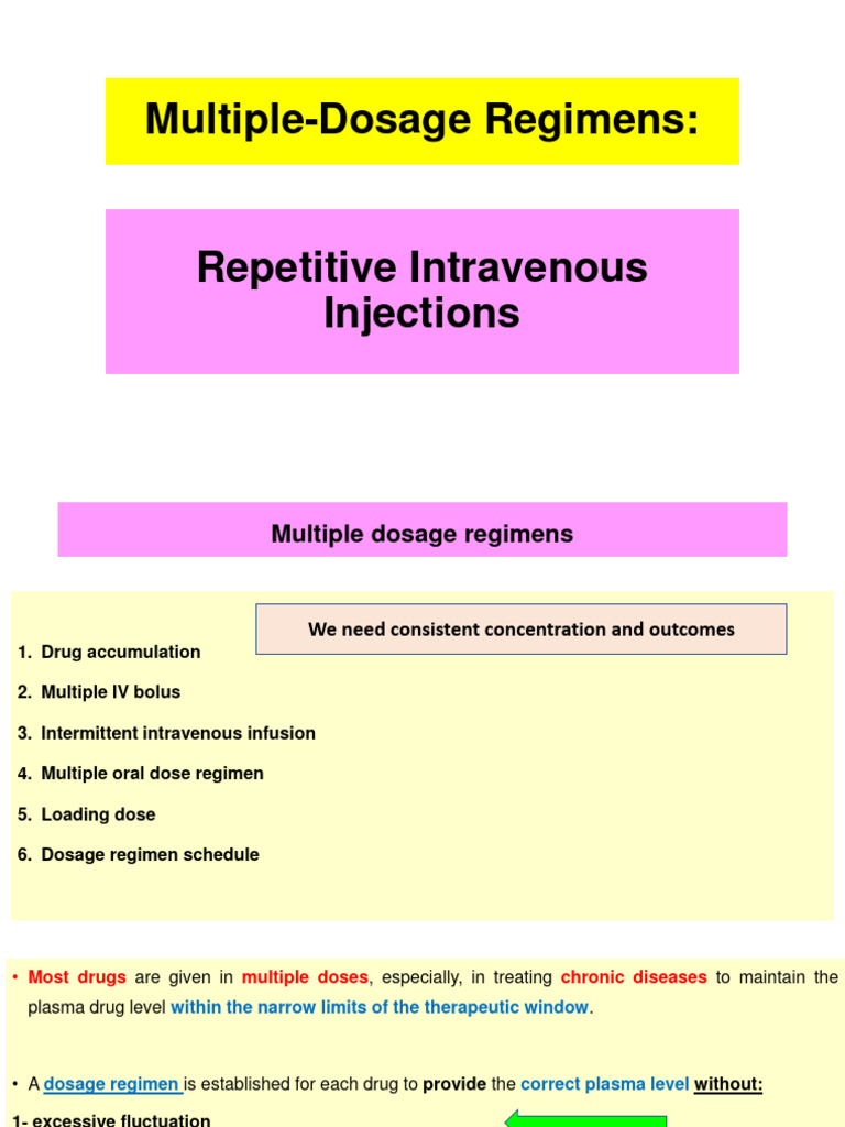 6 Multiple IV | PDF | Pharmacokinetics | Dose (Biochemistry)