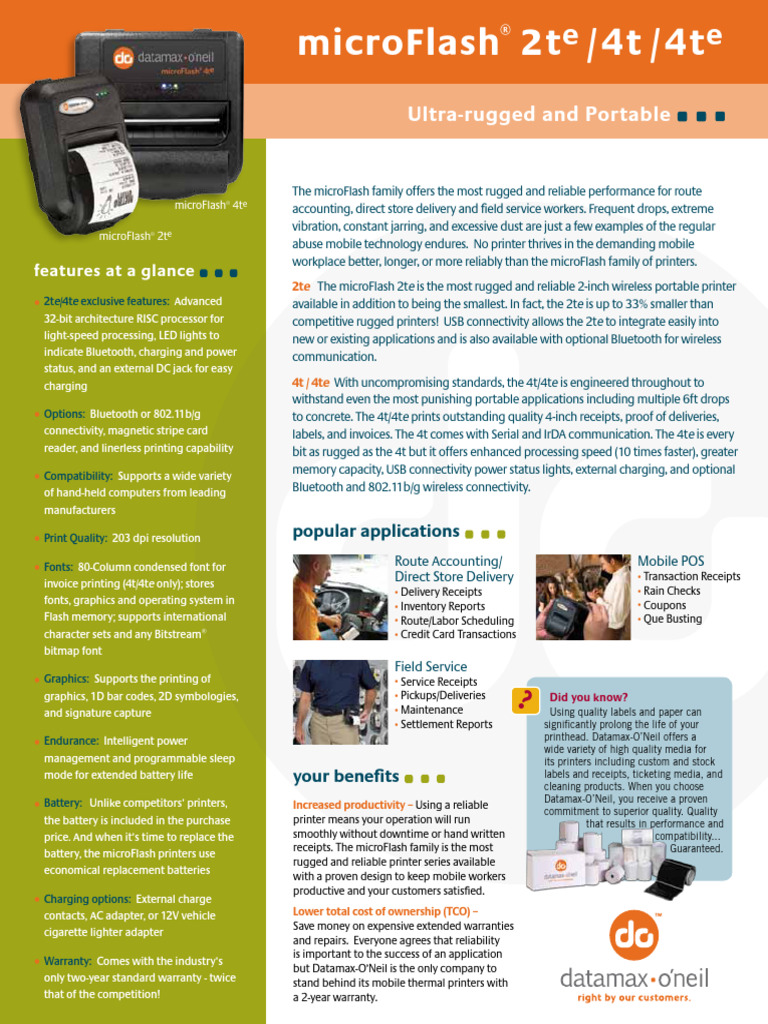 Microflash 4t-4te Presentation | PDF | Printer (Computing) | Bluetooth