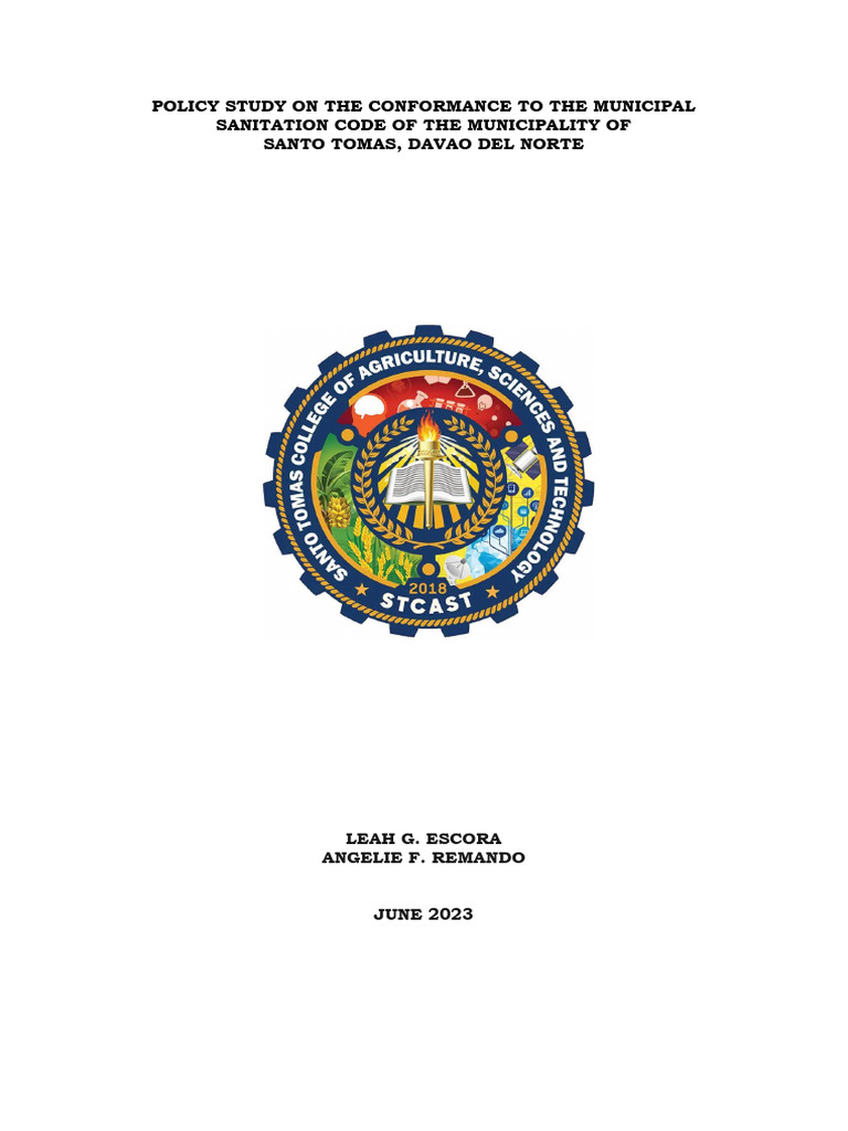 Sanitation Code Compliance Study | PDF | Likert Scale | Sanitation
