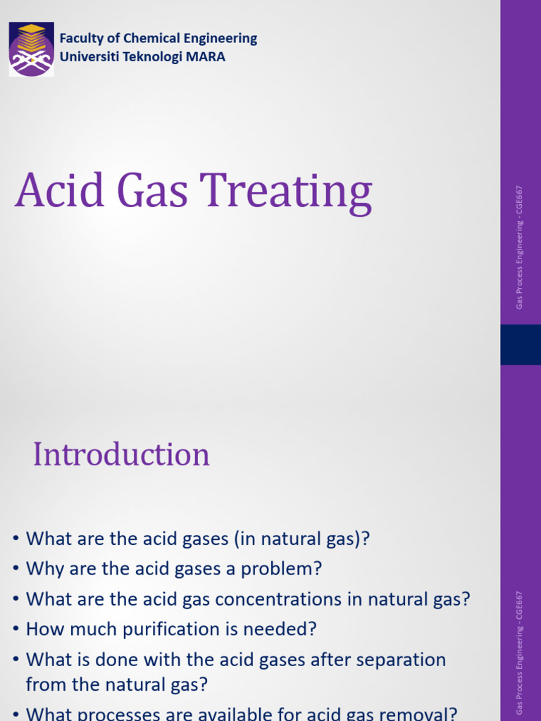 Chapter 6 - Acid Gas Treating | PDF | Adsorption | Amine