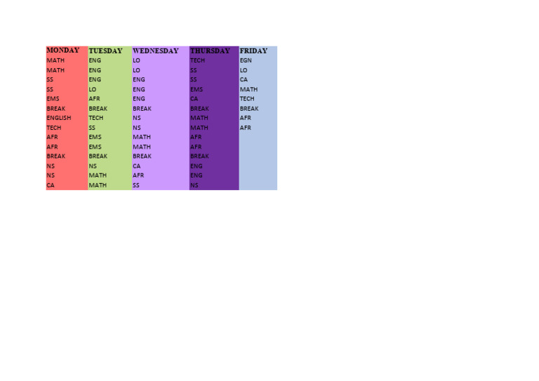 Timetable PDF