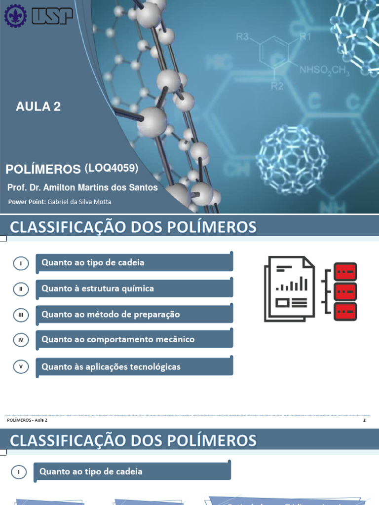 Aula 2 Material Em Slide Pdf Polímeros Polimerização