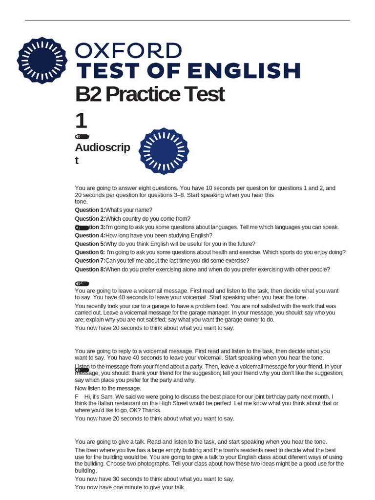 Ote-B2-Practice-Test1-Audioscript Converted by Onlinepdfedit Com | PDF