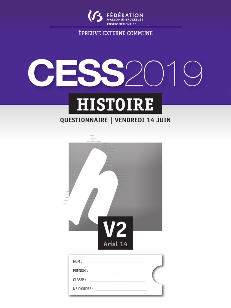 Évaluation Certificative - CESS - 2019 - Histoire - Questionnaire Et Portefeuille de Documents ...