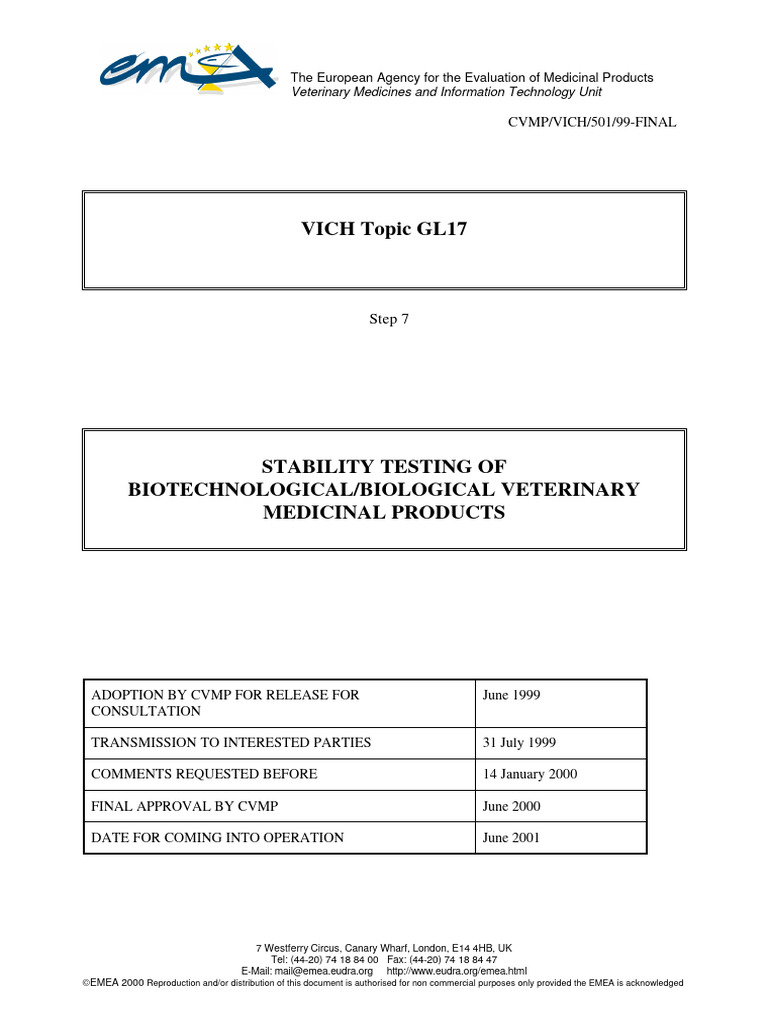 Veterinary Biotech Stability Guide | PDF | Shelf Life | Proteolysis