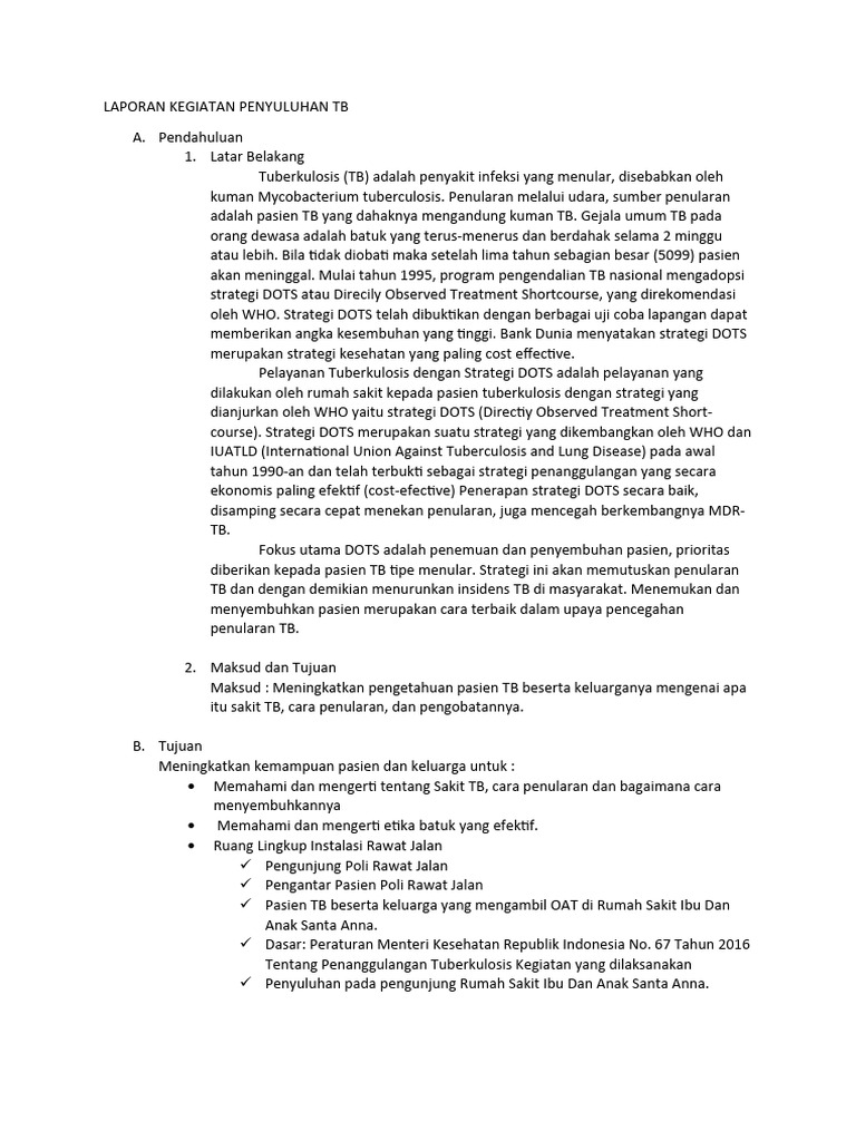 Laporan Kegiatan Penyuluhan TB 1 | PDF