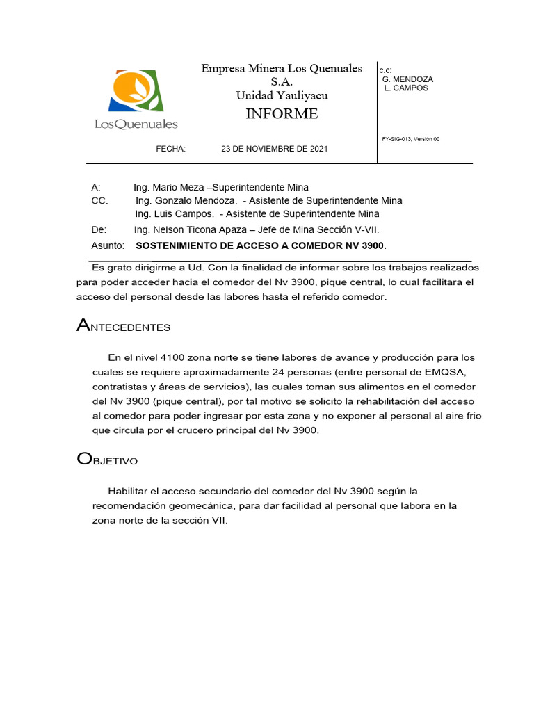 Informe ACCESO COMEDOR | PDF