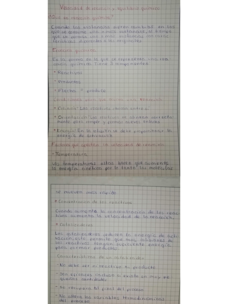 Velocidad de Reacción y Equilibrio Químico | PDF