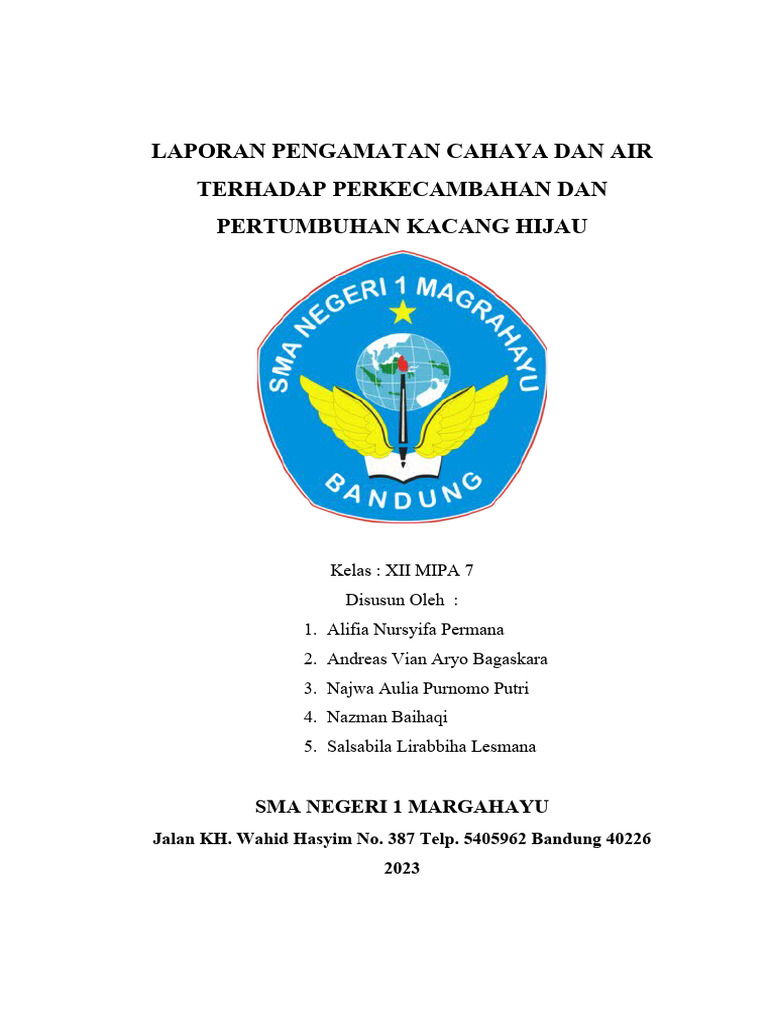 Laporan Pengamatan Cahaya Dan Air Terhadap Perkecambahan Dan ... Laporan Pengamatan Cahaya Dan Air Terhadap Perkecambahan Dan ...