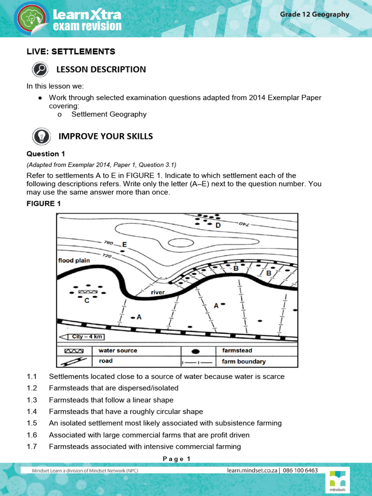 LXER Gr12Geography Settlement-Live 07oct2014 | PDF | Urbanization | Slum