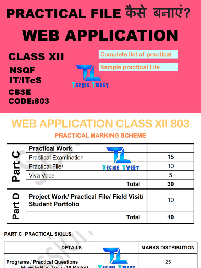 Practical File Web Application (803) Class XII | PDF Practical File Web Application (803) Class XII | PDF