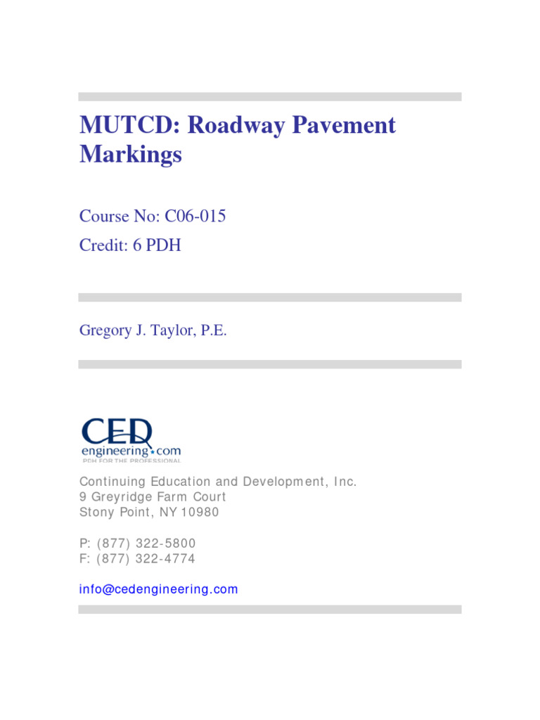 MUTCD - Roadway Pavement Markings | PDF | Pedestrian Crossing | Traffic