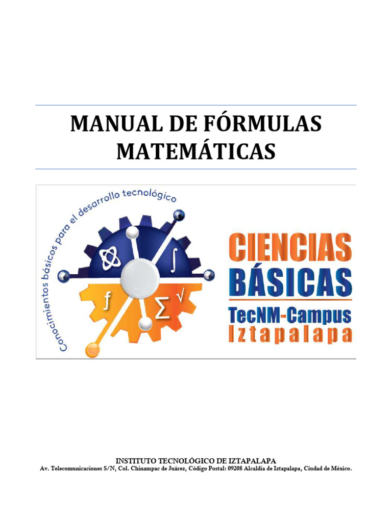 Manual de Fórmulas Matemáticas | PDF | Funciones trigonométricas | Derivado