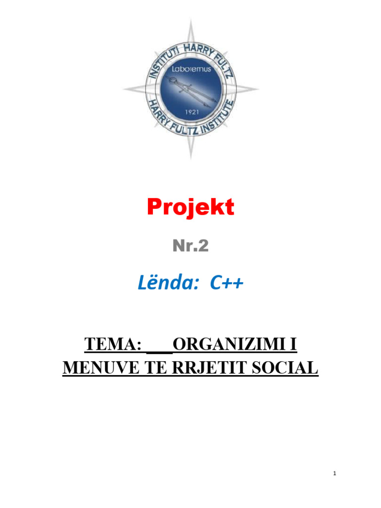Organizimi Menuve Te Rrjetit Social C++ HTF | PDF