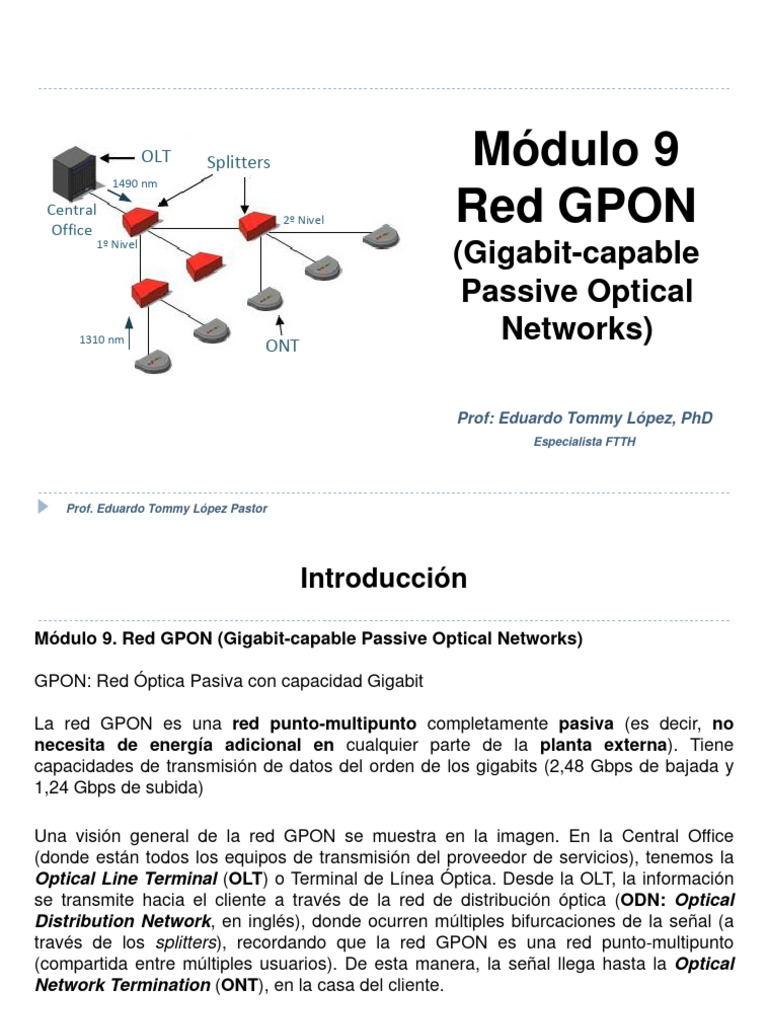 M9 Red GPON Edu-1 | PDF | Transmisión de datos | Informática