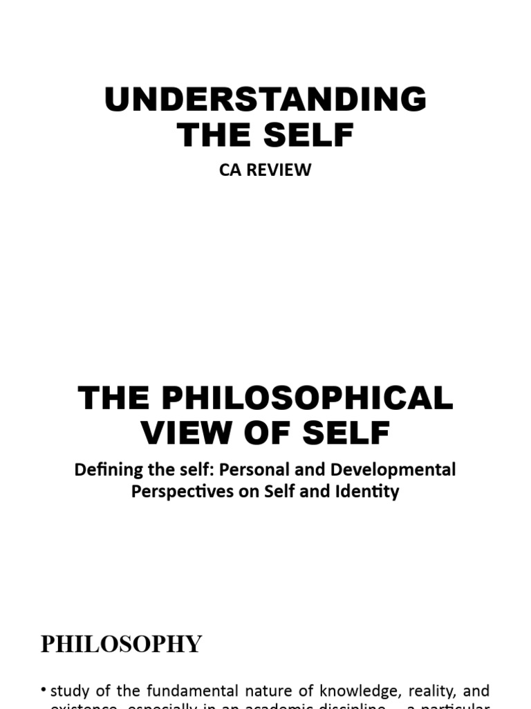 Understanding the Self Review CA | PDF | Id | Soul