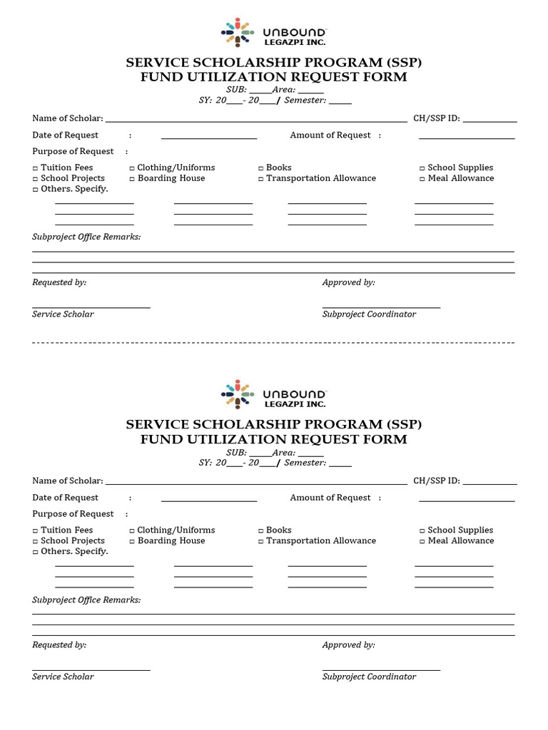 SSP Fund Utilization Request Form | PDF