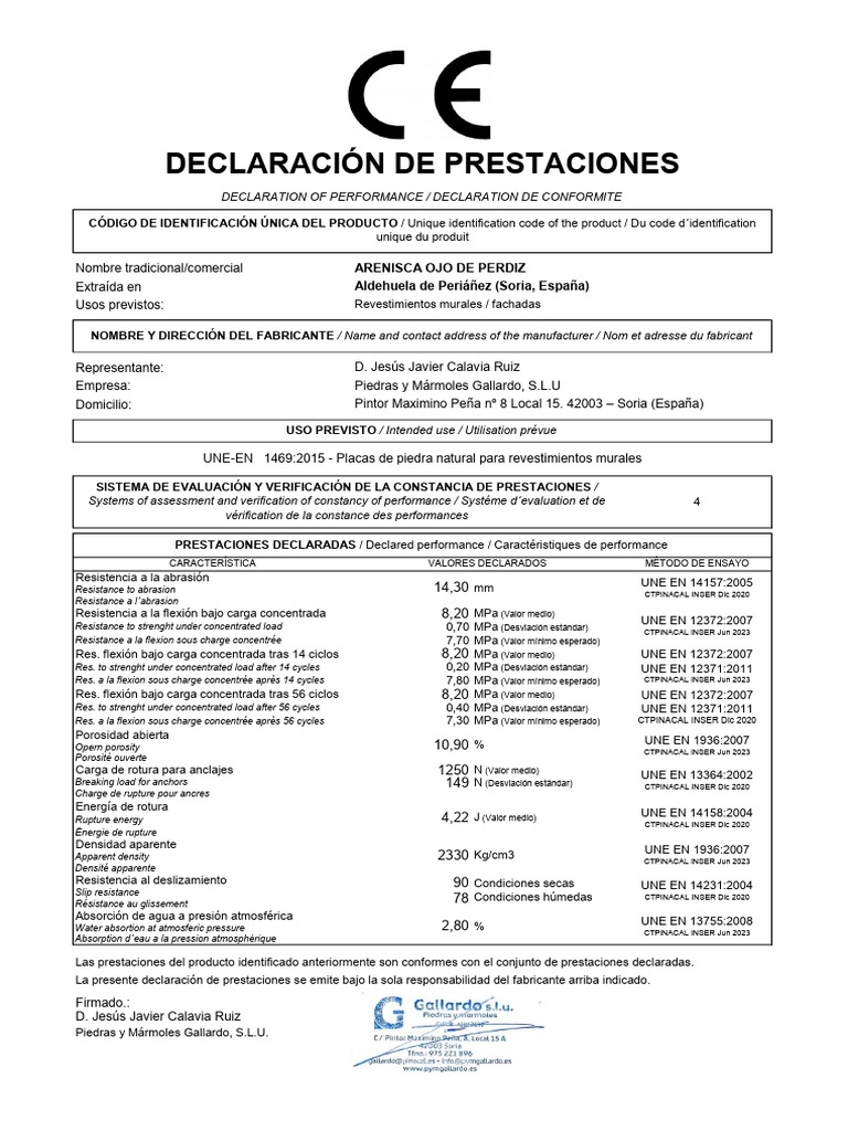 Declaracion Prestaciones 2023 | PDF
