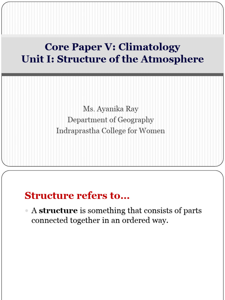 Lect3 Structure of Atmosphere | PDF | Atmosphere Of Earth | Troposphere