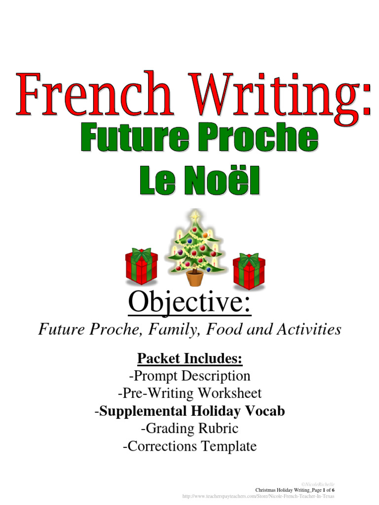 Christmas Writing Activity in French | PDF | Grammatical Conjugation | Word