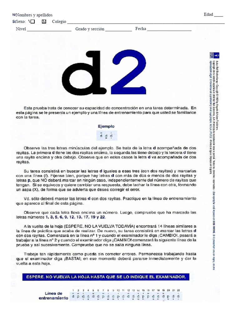D2 Hoja de Respuestas (Para Imprimir) | PDF
