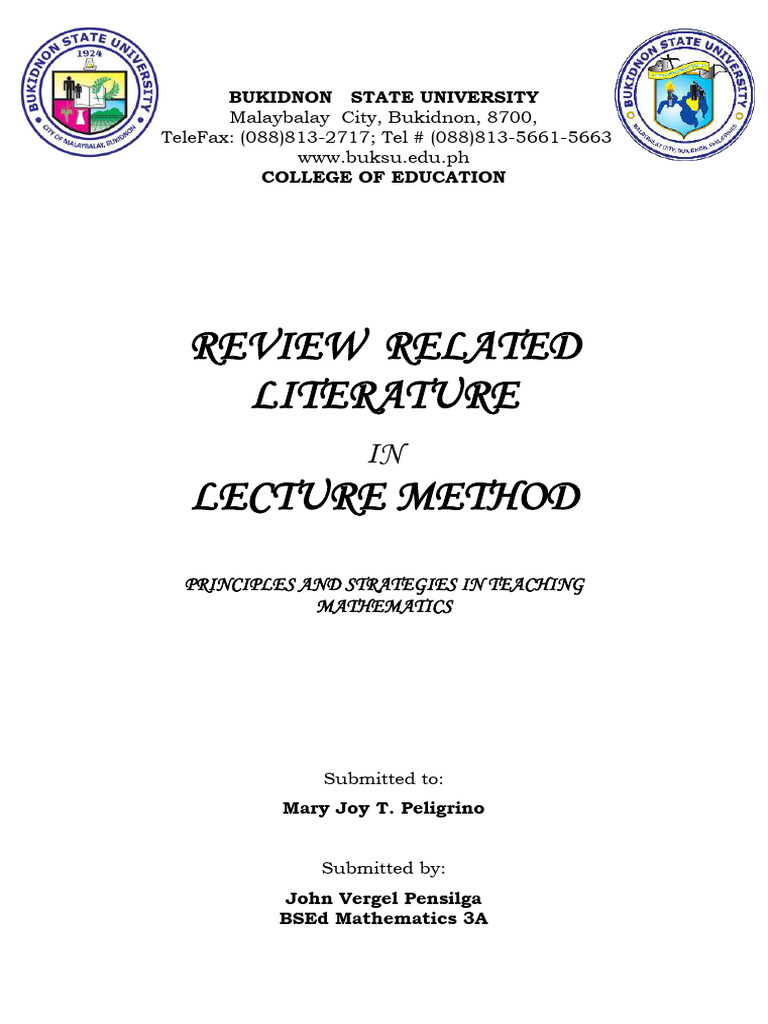 RRL of Lecture Method | PDF | Lecture | Teachers