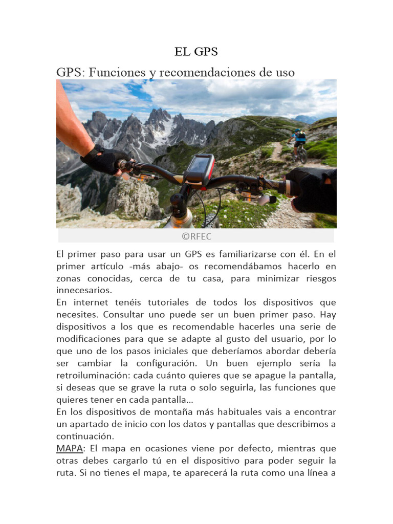 Uso y Configuración de GPS para Ciclistas | PDF | Sistema de ...
