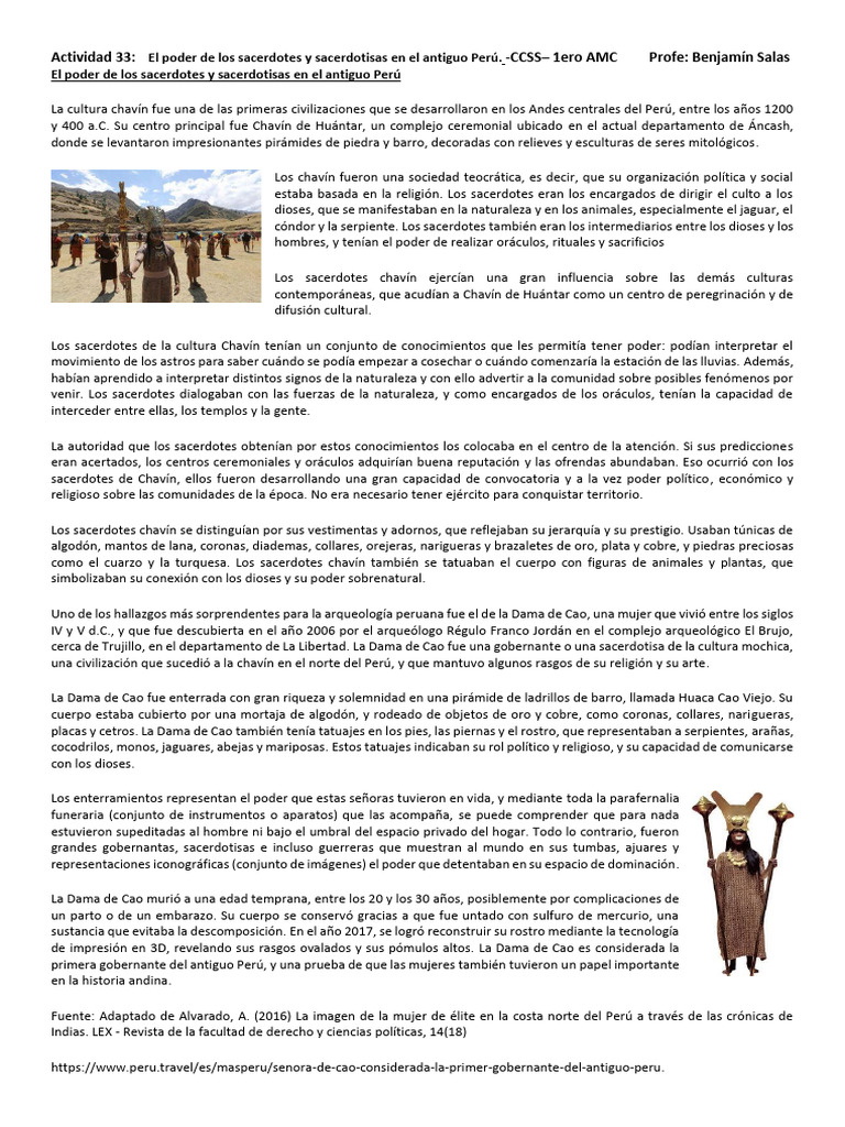 Lectura -ADA 33 -El poder de los sacerdotes y sacerdotisas en el ...