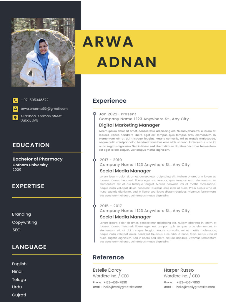 Arwa Pharma CV | PDF | Career & Growth | Business