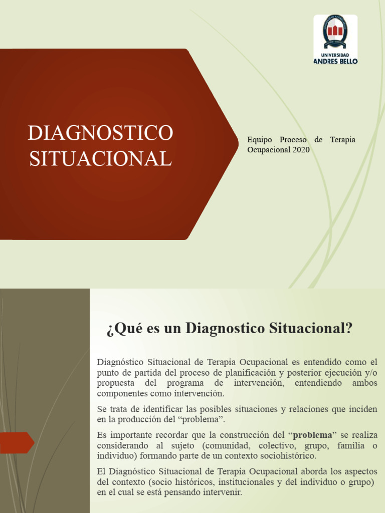 Diagnostico Situacional | PDF | Evaluación | Terapia ocupacional