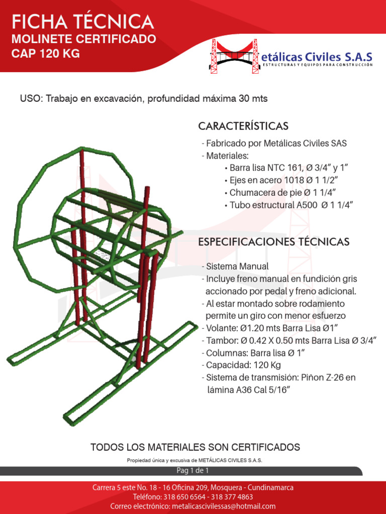 FICHA TECNICA MOLINETE[5476] | PDF