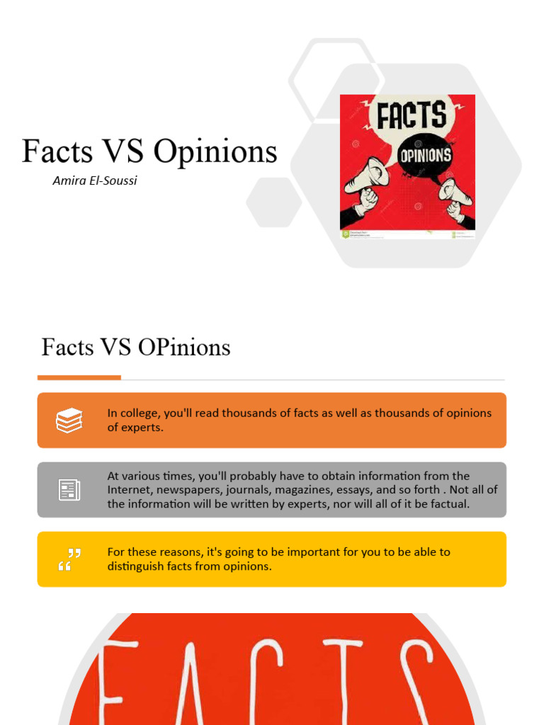 Facts VS Opinions New | PDF | Opinion