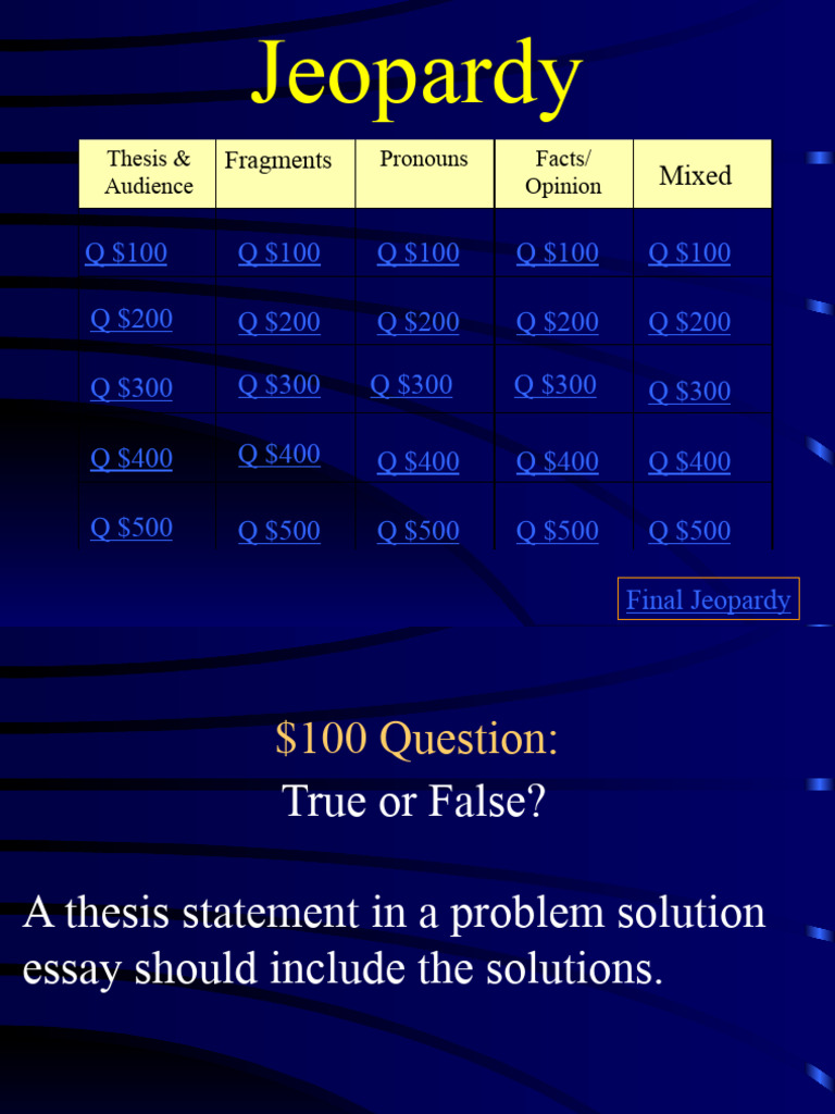 Jeopardy 001 Quiz 4 | PDF