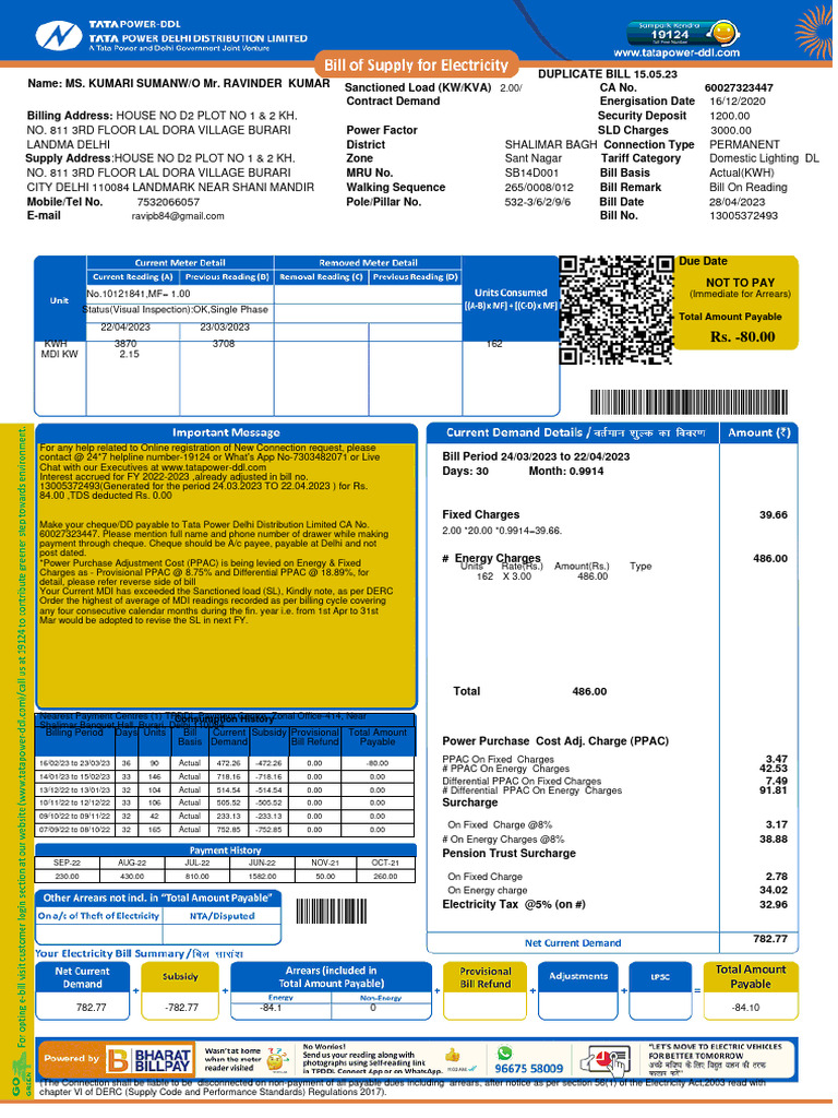 Electricity Bill | PDF | Payments | Cheque