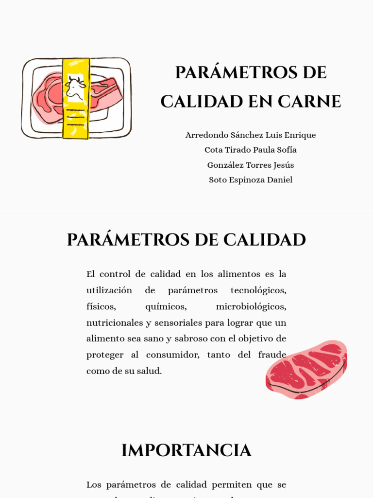 Parámetros de Calidad en la Carne | PDF | Carne | Ph