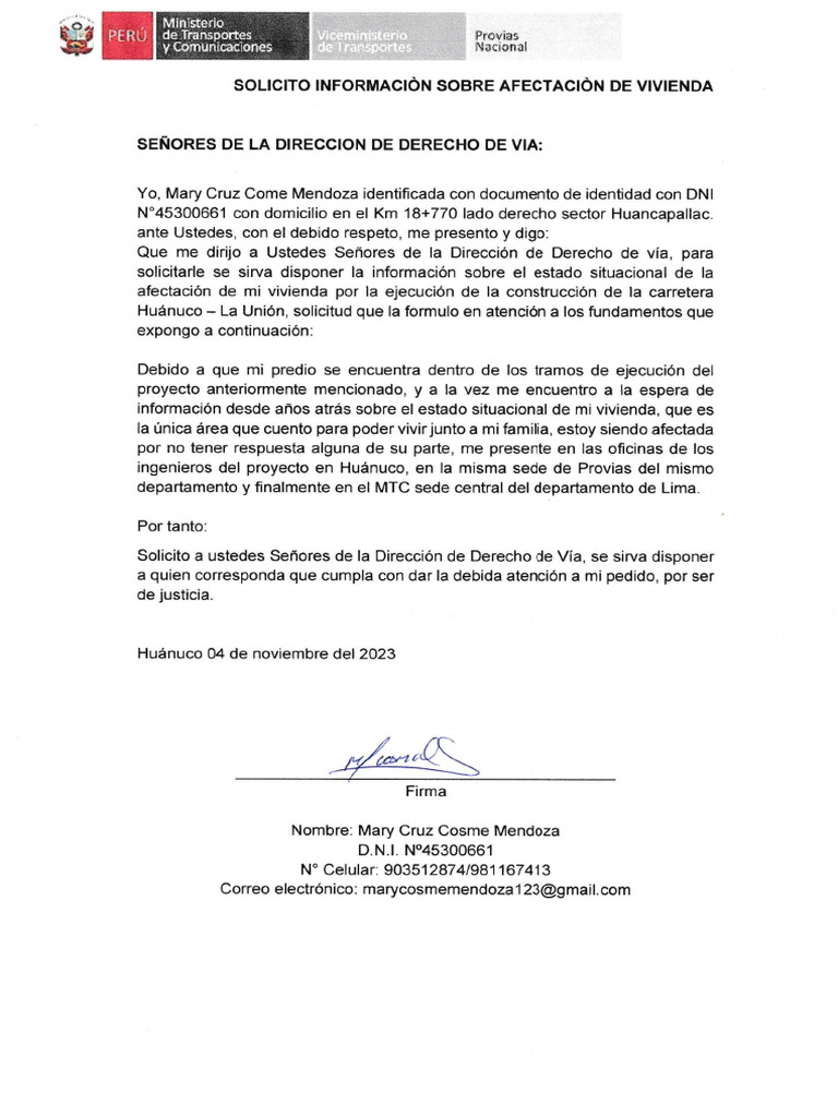 Solicitud de Información | PDF