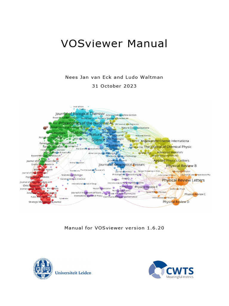 VOSviewer 1.6.20 User Manual | PDF | Screenshot | Cluster Analysis