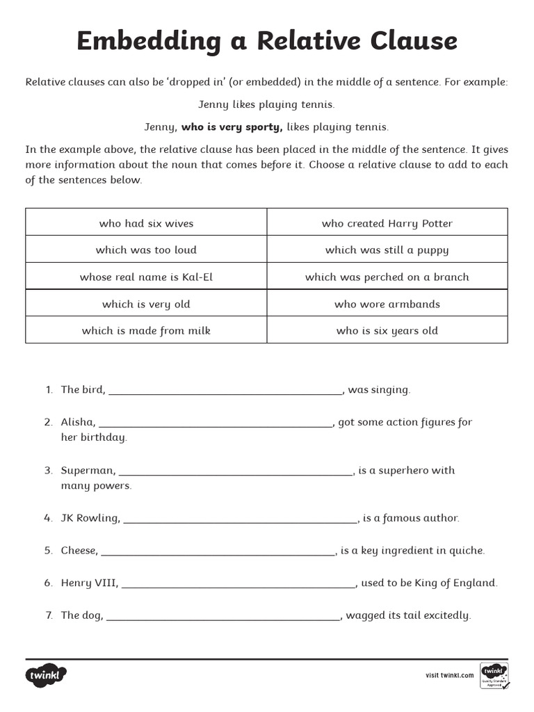 Embedding A Relative Clause | PDF | Clause | Language Mechanics