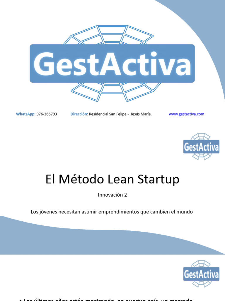 Método Lean Startup para Emprendedores | PDF | Lean Startup | Empresa ...